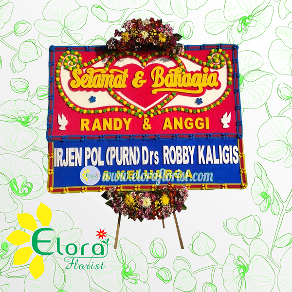 Jual Bunga Papan Wedding Pangkal Pinang PKEW-002 Free Ongkir 24 Jam